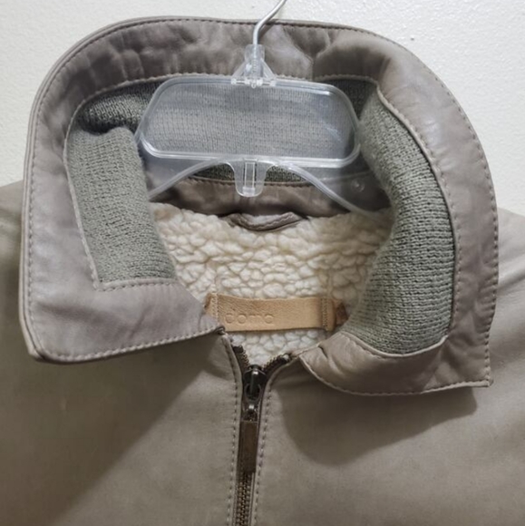 domo | Jackets & Coats | Domo Grey Beige Colour Leather Jacket | Poshmark